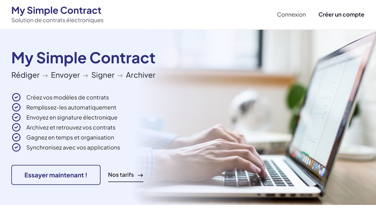 My Simple Contract | Édition et signature électronique de contrats